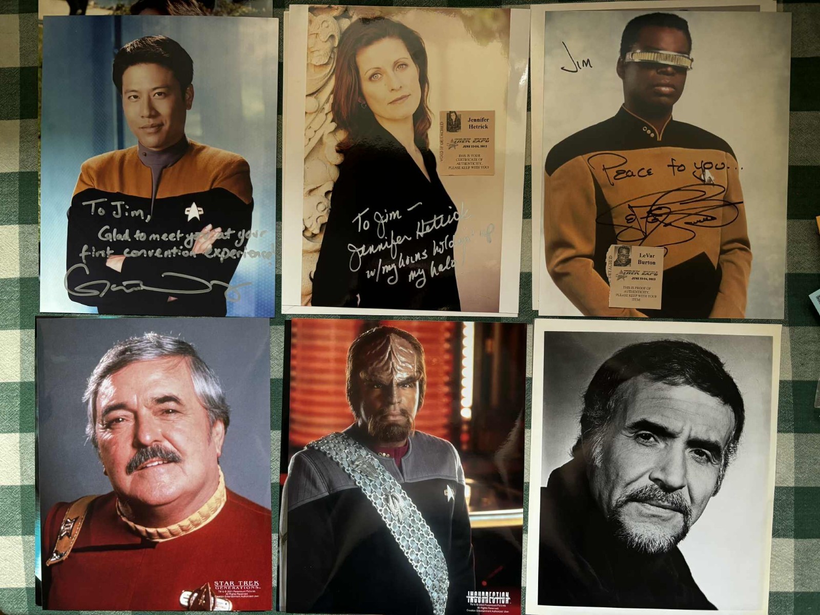 STAR TREK LOT TNG DSN 12 EXPO PHOTO PICTURE SIGNED TROI SELA DATHON ...