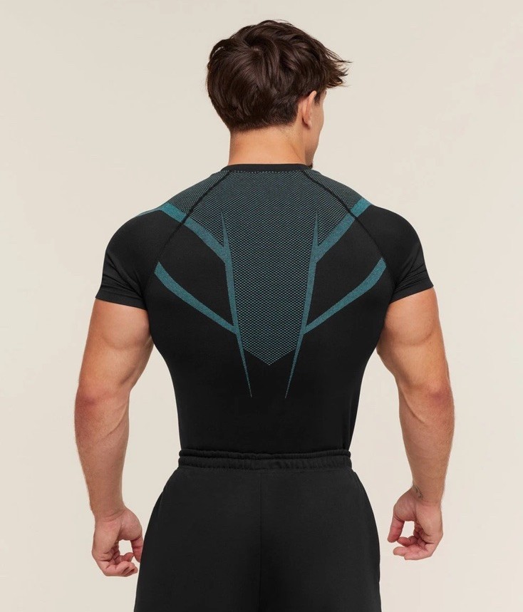XL Gymshark Onyx 5.0 Seamless T-Shirt Compression Black/Blue Presale | eBay