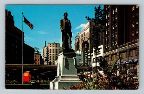 Detroit MI-Michigan, Capitol Square, Monument Of Steven Mason Vintage ...