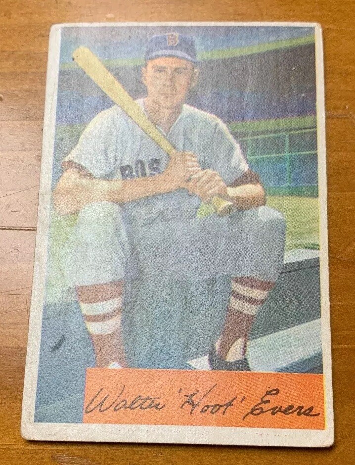 1954 Bowman # 18 Walter Hoot Evers Baseball Card Boston Red Sox Walt | eBay