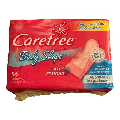 Carefree Acti-Fresh Body Shape Pantiliners 56 Count (Pack of 1) Med ...
