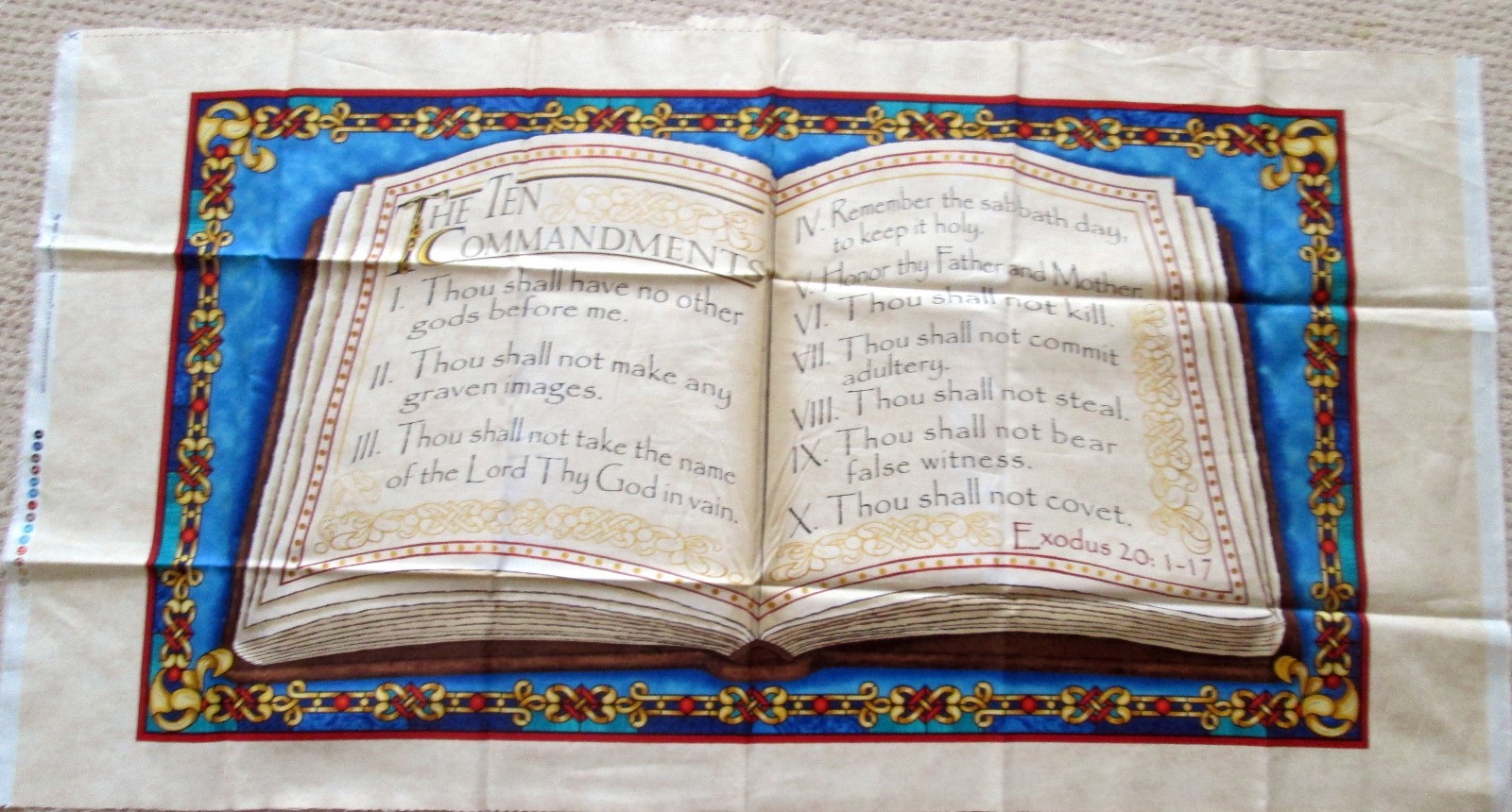 1 Wonderful "The Ten Commandments" Quilting Home Decor Crafting Fabric ...
