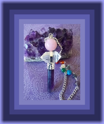 HERKIMER DIAMOND DOWSING PENDULUM With AMETHYST And ROSE QUARTZ | eBay