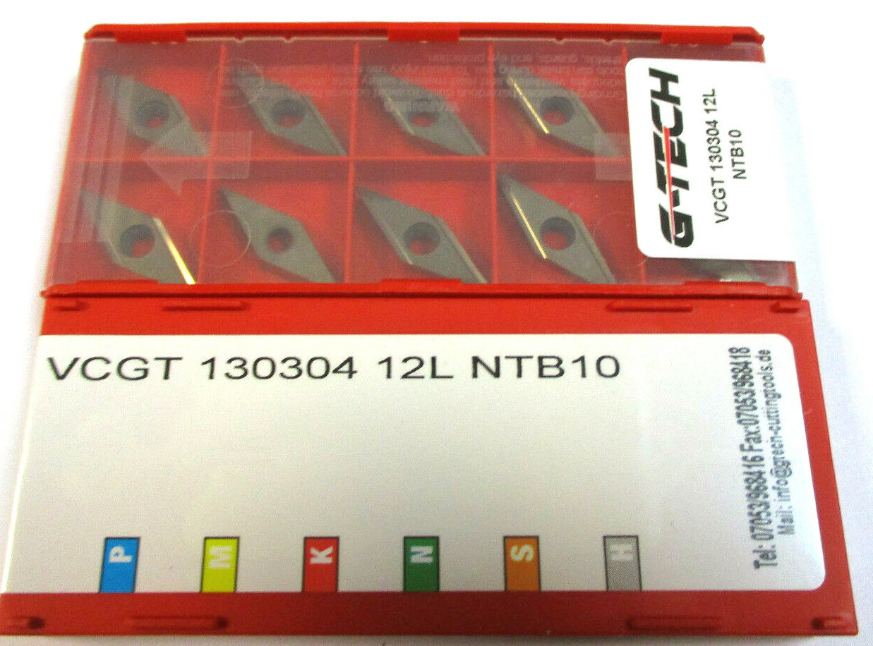 10 G-TECH Wendeplatten zum Drehen VCGT 130304 12L NTB10 = Cermet Neu ...