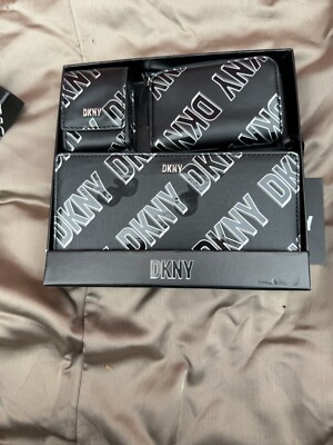 NIB DKNY Phoenix 3 in 1 Wallet Gift Box Set Black & White $128 | eBay