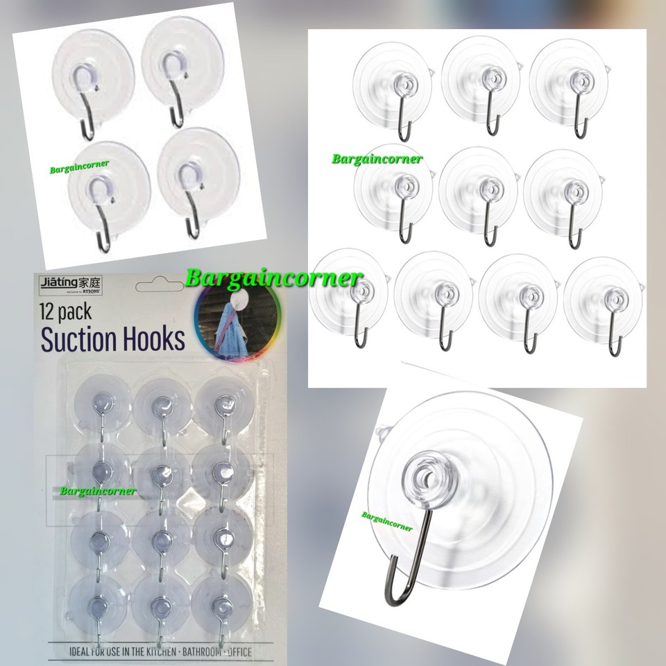 Suction Hooks Kitchen Bath (RY) Hanging Storage Hooks Reusable Suction ...