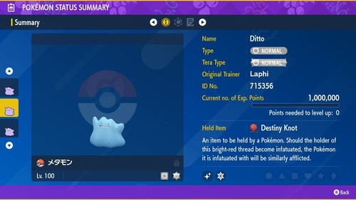 JOLLY Ditto JPN Shiny 6IV Masuda Method Pokemon Scarlet Violet with ...