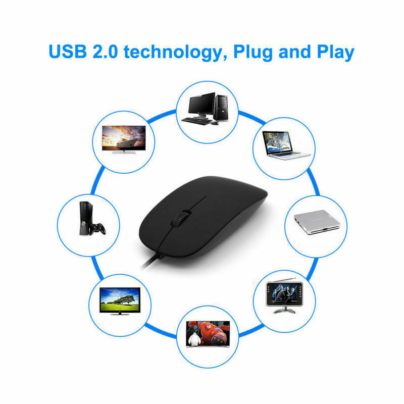Universal Wired Usb Optical Mouse For MAC PC Laptop Computer Scroll ...
