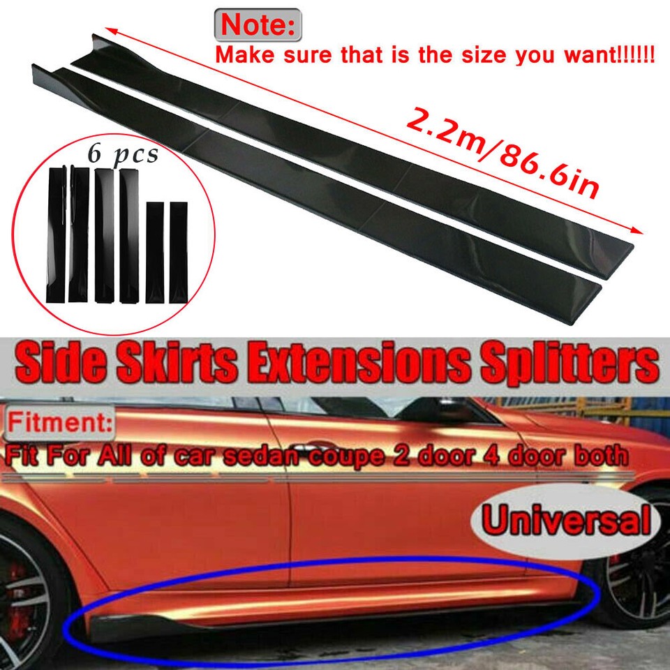 for Universal /Rear Lip Kit / Glossy Black Front Bumper Spoiler Body ...