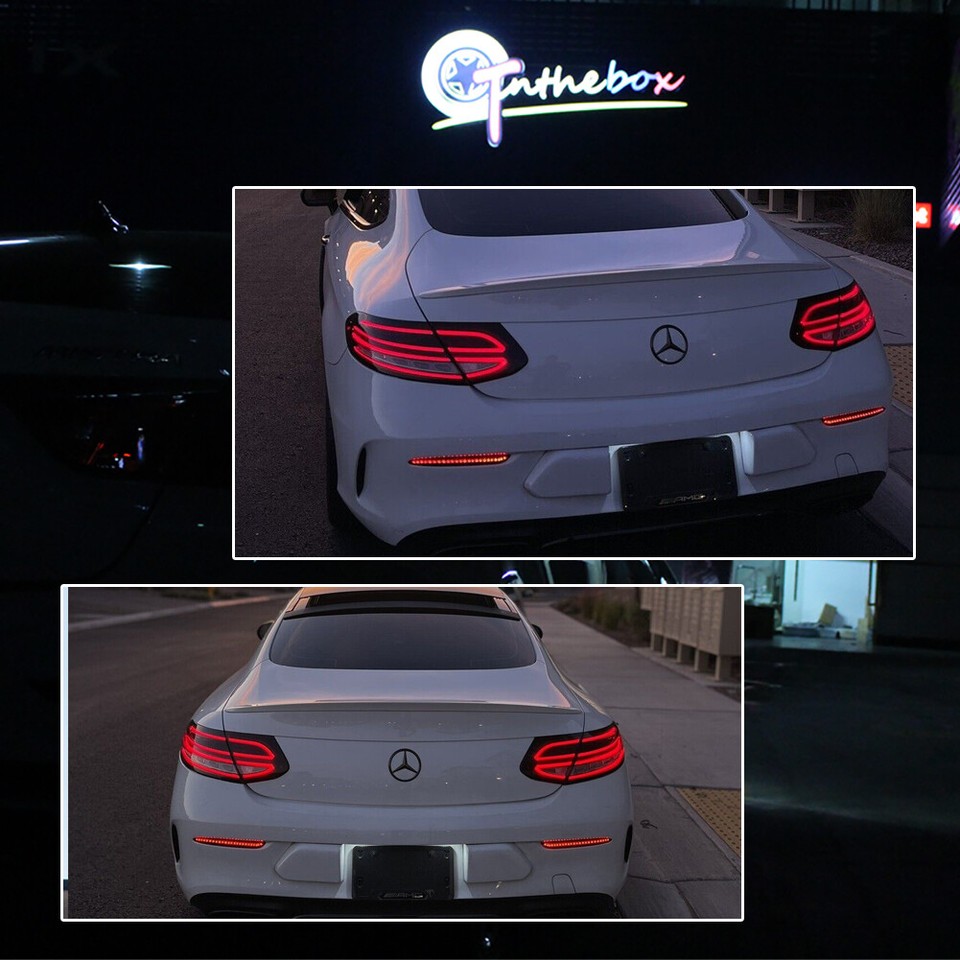 Rear Bumper Reflector LED Brake Tail Light For 16-23 Benz C300 E450 C63 ...