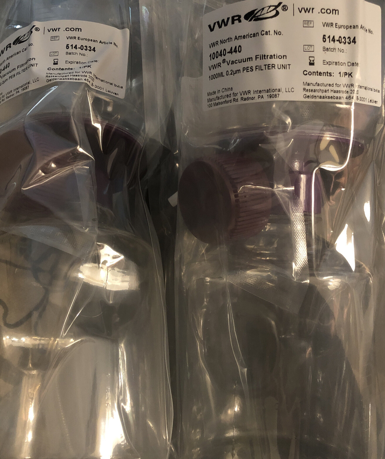 VWR 1000mL Vacuum Filtration Systems 91mm Membrane 0.2µm Pore 10040-440 ...
