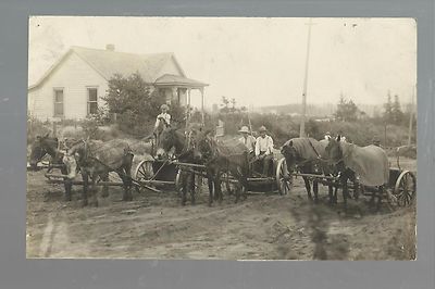 Nymore MINNESOTA RP 1913 ROAD CONSTRUCTION Blading Crew nr Bemidji ...