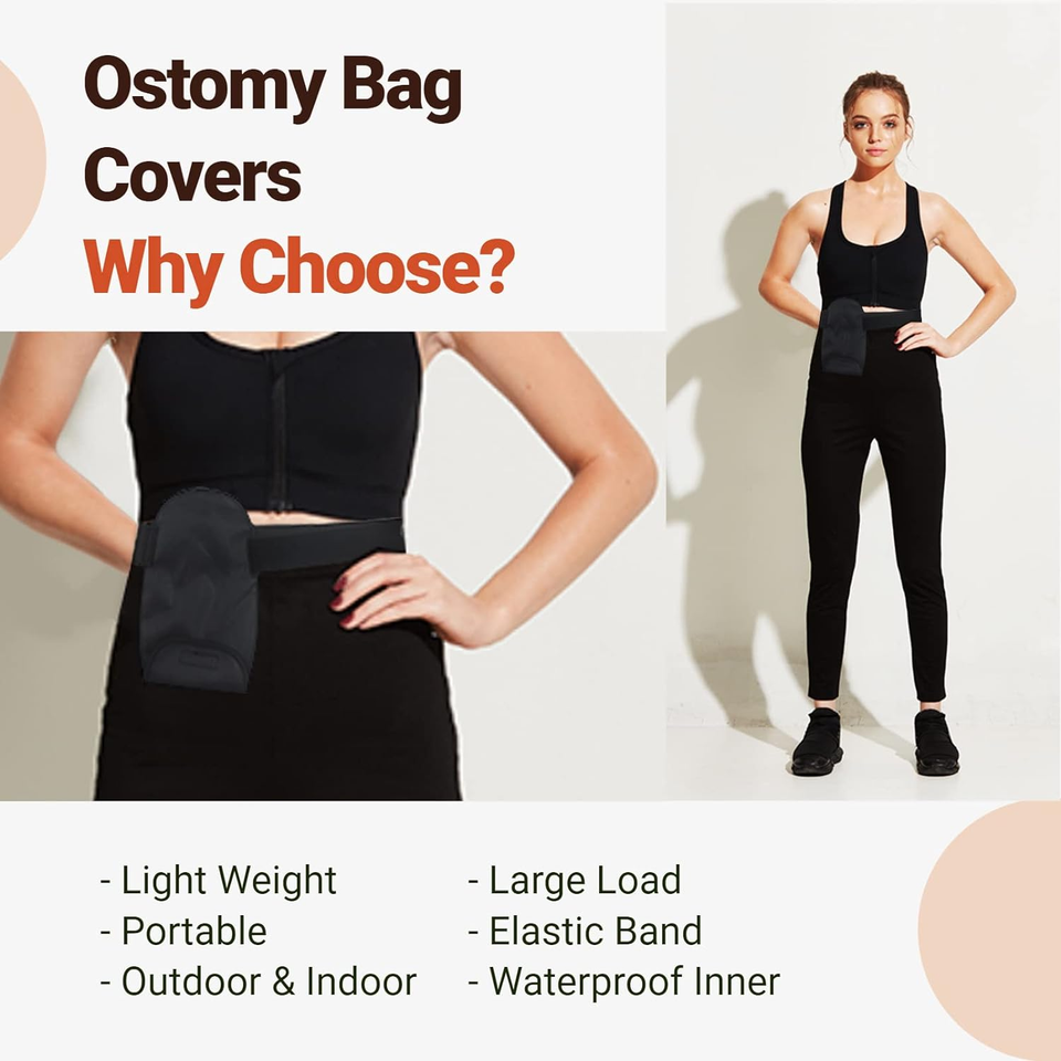 Ostomy Bag Covers,9.45 X 7.48 Inch Waterproof Colostomy Bag Covers with ...