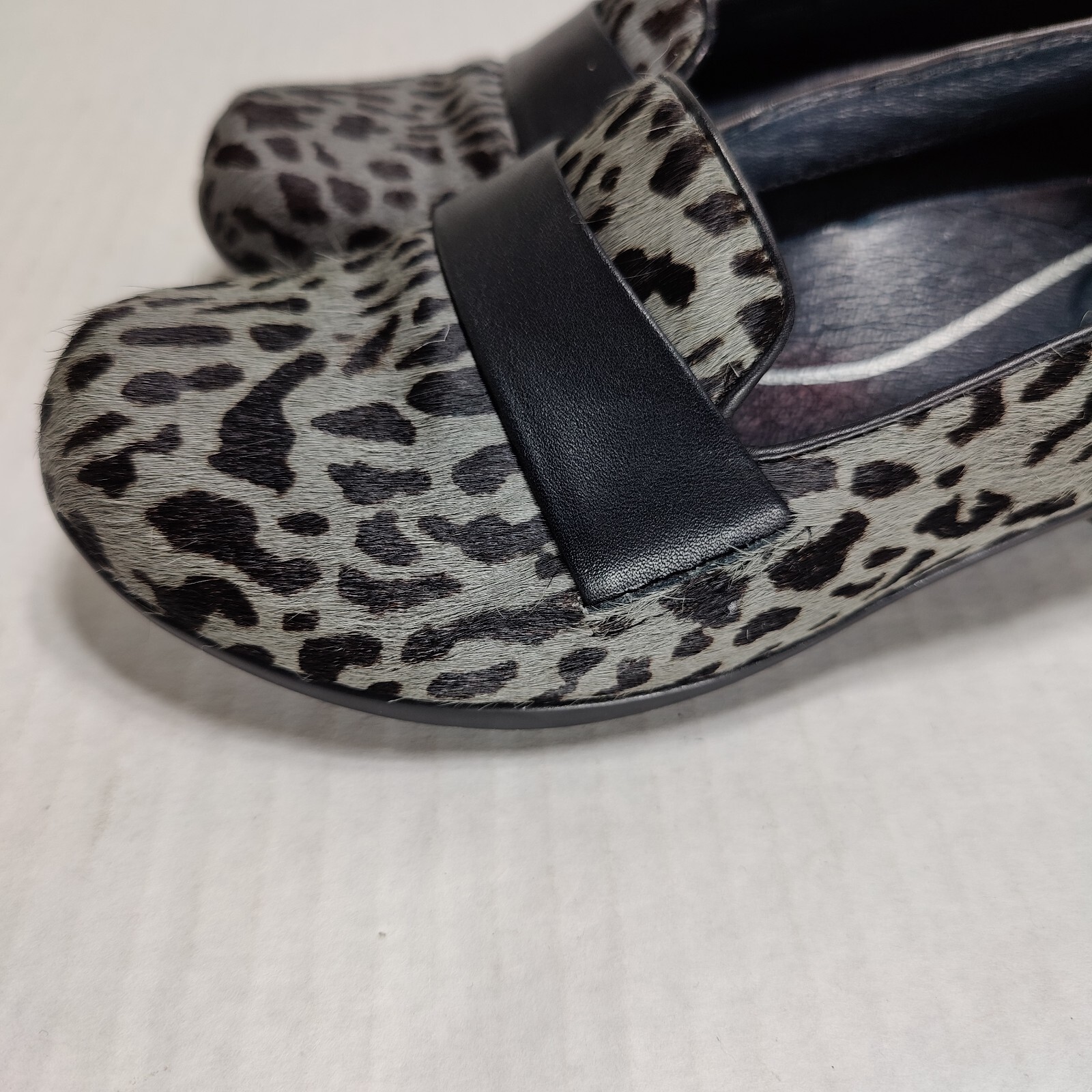 Dansko Oksana Gray Leopard Print Calf Hair Leather Sl… - Gem