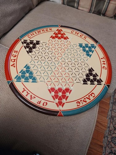 Rare Chinese Checkers Board Metal Vintage Midwest Products Copyright ...