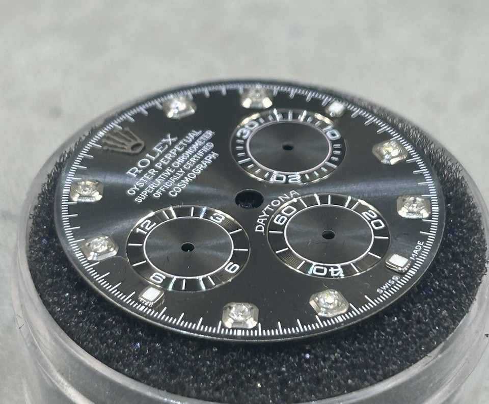 Rolex Cosmograph Daytona Custom Dark Gray Diamond Dial For 116520 ...