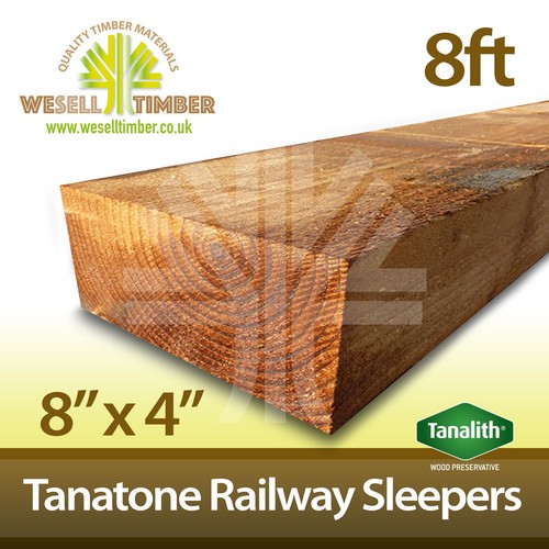 Railway Sleepers Brown Tanatone Pressure Treated Timber 2.4m 100x200 ...