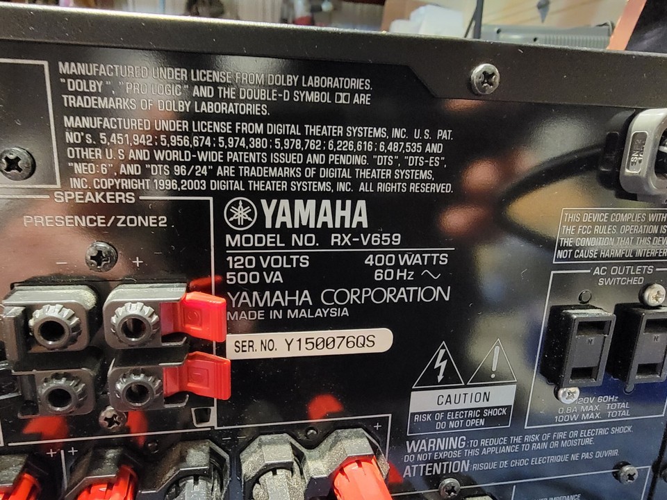 Yamaha Receiver RX-V659 7.1 Home Theater AMP 700watt | No Remote ...