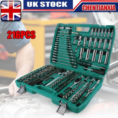 216PCS Socket Set Kit Mechanics Tool Ratchet Wrench Car Repair Tool Set ...