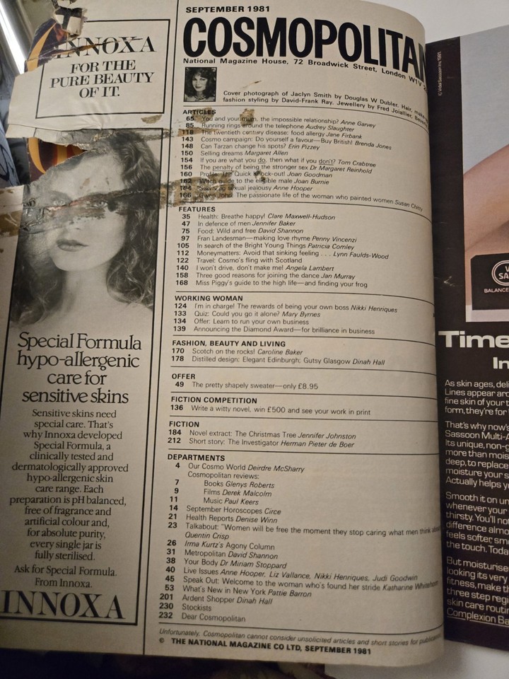 Vintage Cosmopolitan Magazine Sept 1981 Jaclyn Smith Cover 80s Women’s ...