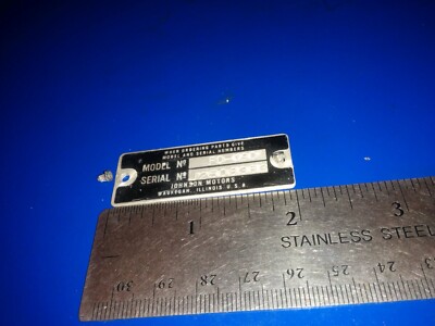 memorabellia model plate # number tag johnson evinrude 18hp | eBay
