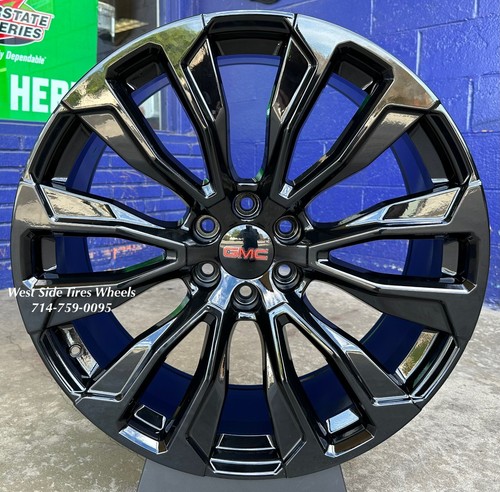 24" 2022 NEW GMC YUKON SIERRA BLACK WHEELS TAHOE SILVERADO TIRES ...