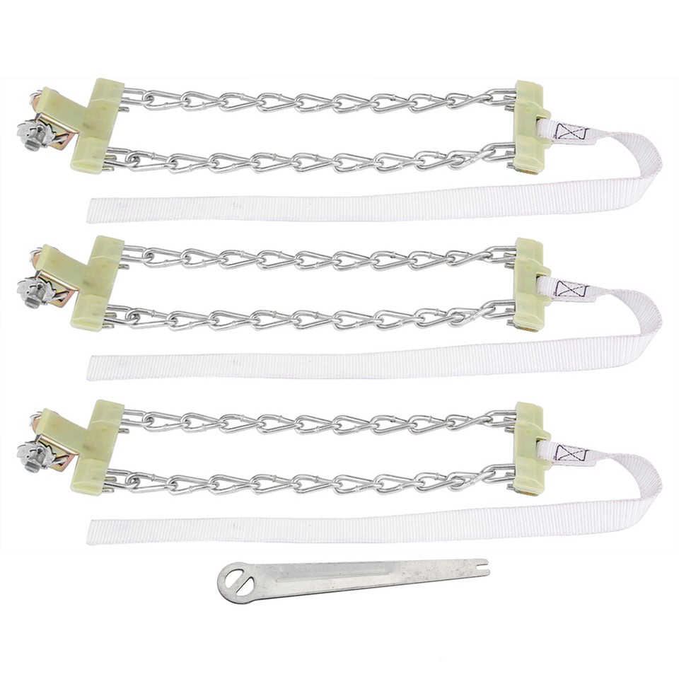 3x 205-225mm Tire Anti-Skid Anti-Snow Steel Chains Car Skid Belt Mud ...