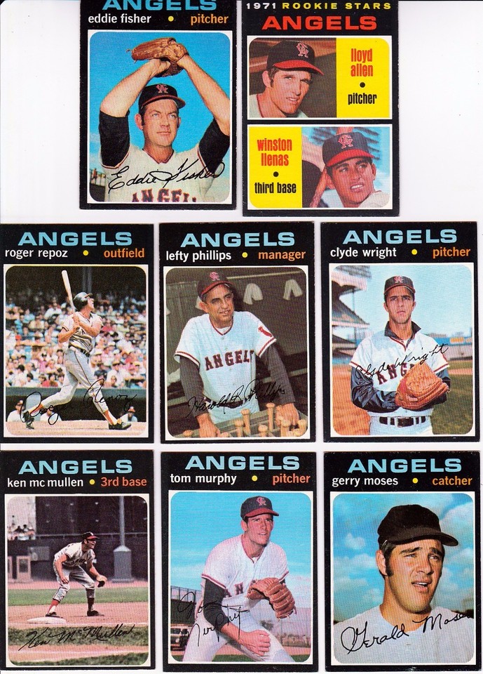 1971 Vintage Topps ANGELS 34 cards team set 5 RC Vg-Ex many SP and high ...