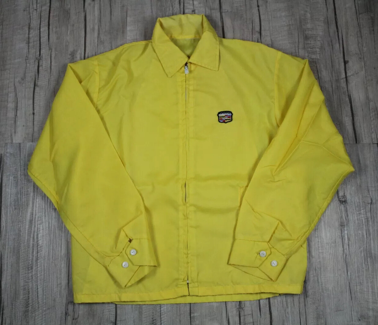 Vintage 70s Cadillac The Great Lakes Yellow Zip Up Wi… - Gem