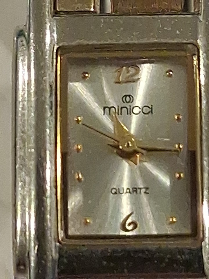 Greek Key Bangle Minicci Watch Gold tone or Silver by Cache Quartz | eBay