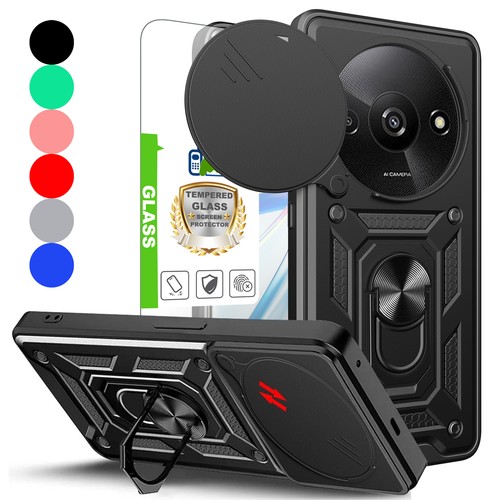 For Xiaomi Redmi A3 A3x Case Shockproof Ring Stand Holder Cover ...