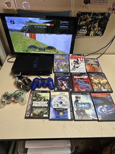 Sony PlayStation 2 Bundle PS2 Fat Console & Accessories HDD SCPH-39001 ...