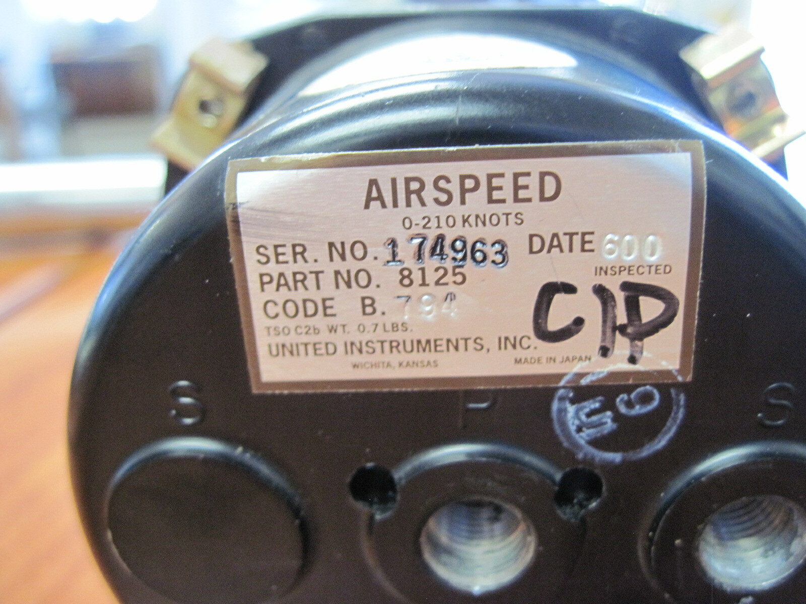 Piper Pa28r-180 Arrow United Airspeed Indicator P/n 8125 Guaranteed for ...
