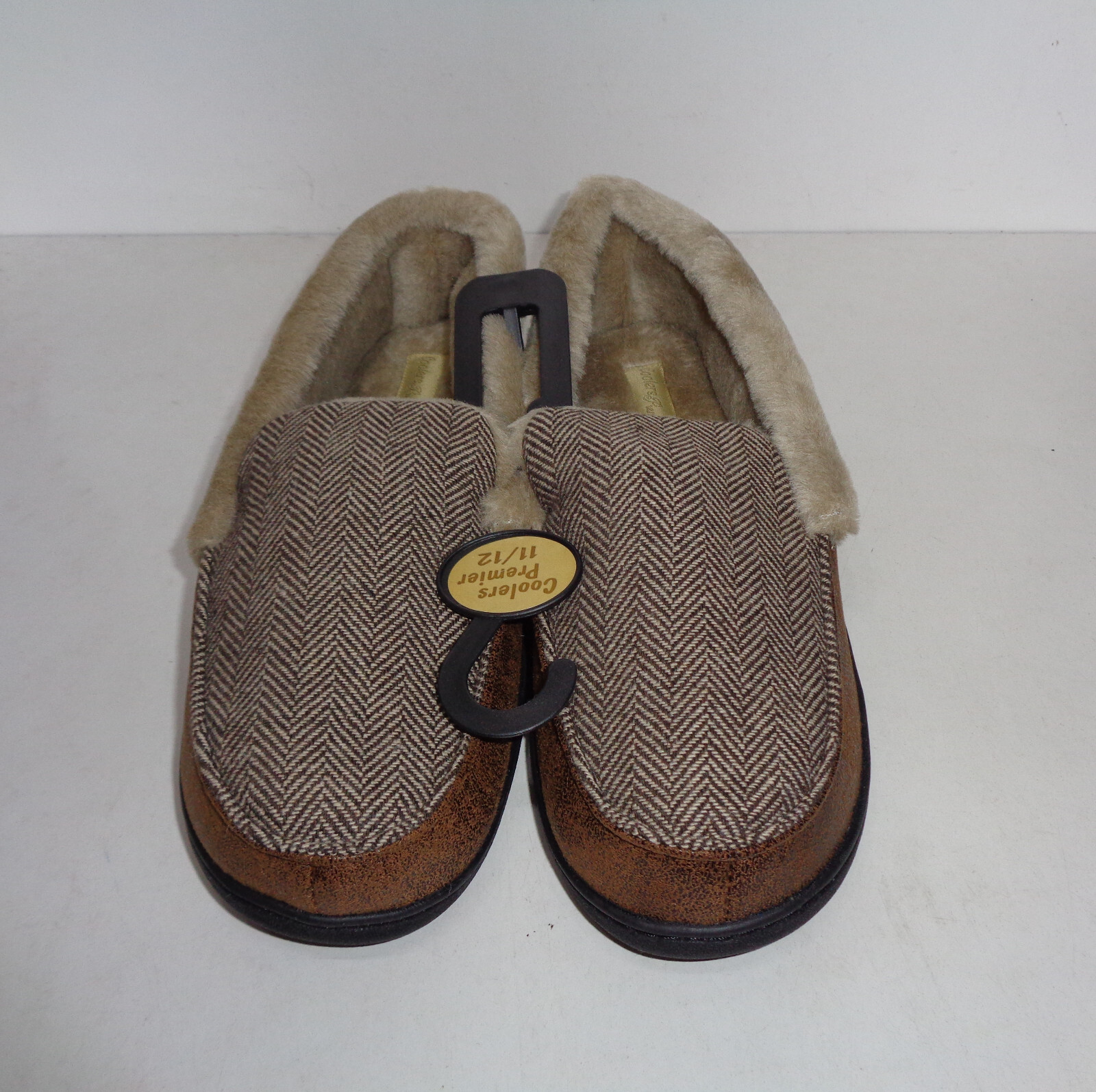 MENS COOLERS SLIPPERS FLEECE LINED CASUAL WARM SLIP ON MOCASSINS WINTER ...