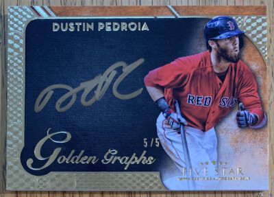 Dustin PEDROIA🔥2017 Topps Five Star Golden Graphs AUTO #GG-DPE 5/5 NM ...