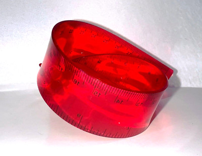 2 X 12", 30cm Transparent RED Bendy Flexible Ruler | eBay UK