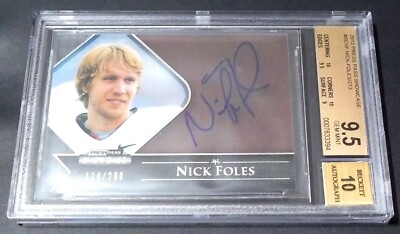 (#114/288) BGS 9.5 10 Autograph Rc Nick Foles Auto 2012 Showcase Rookie ...