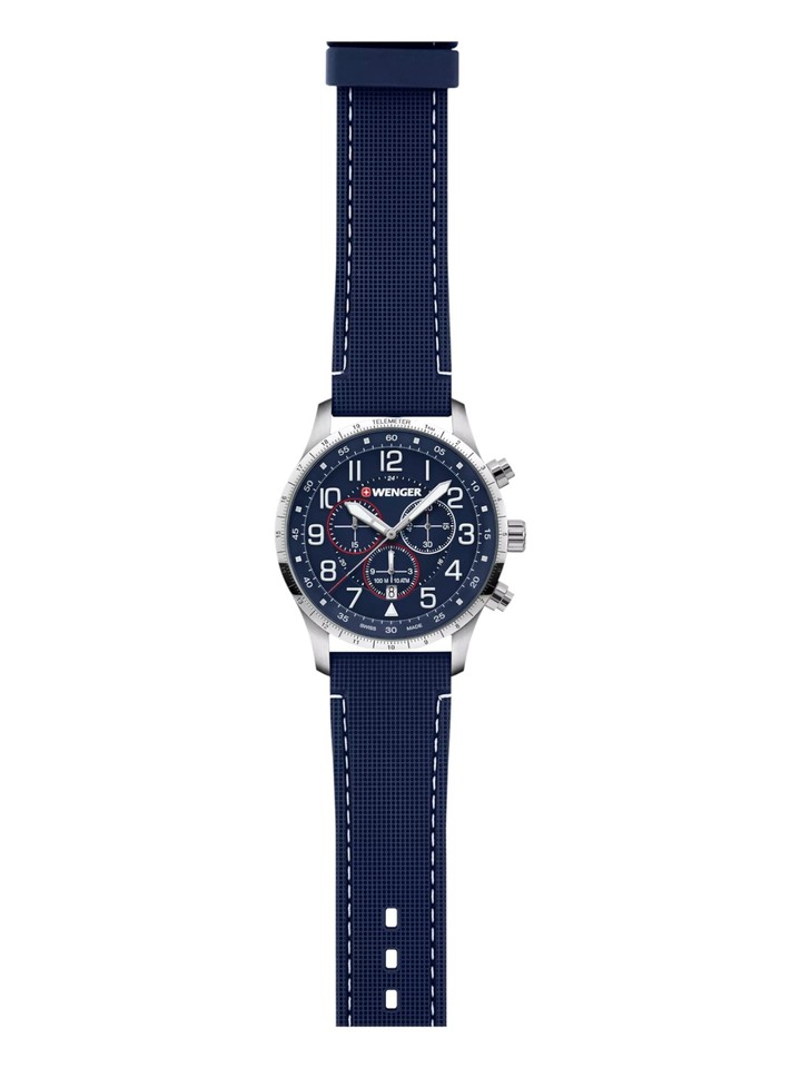 Wenger Swiss Army Men's 01.1543.117 Attitude Chrono Blue Dial Watch 44 ...