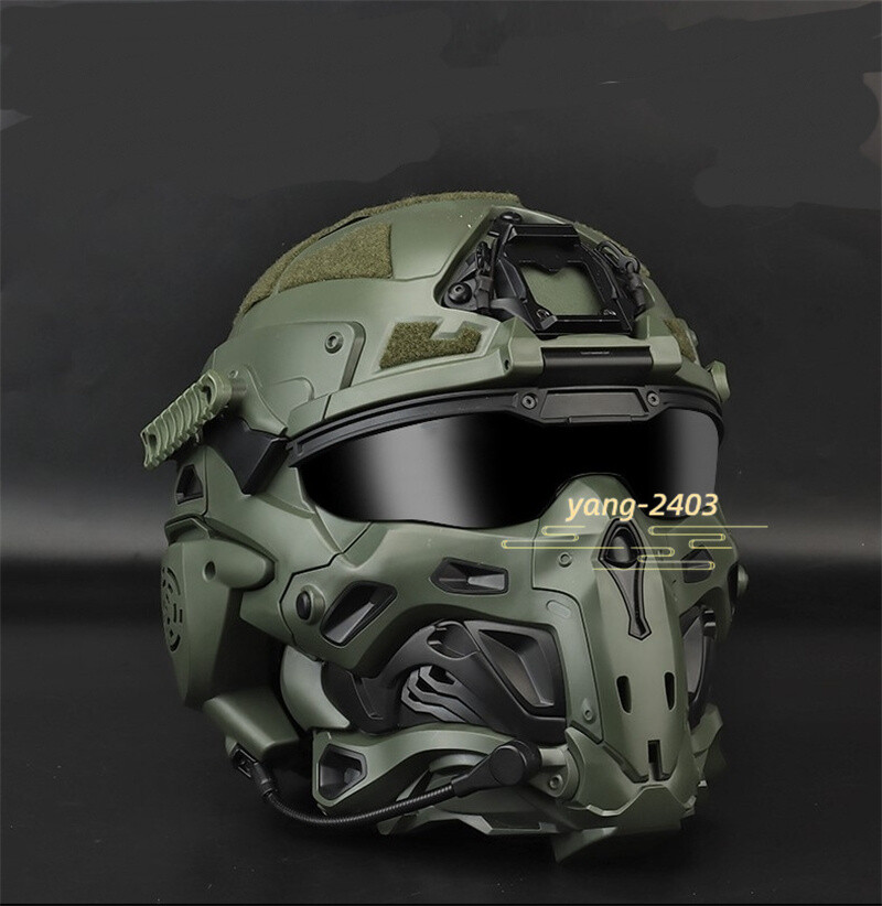 Tactical Assault Helmet W/ Built-in Headset Anti-fog Fan Modular ...