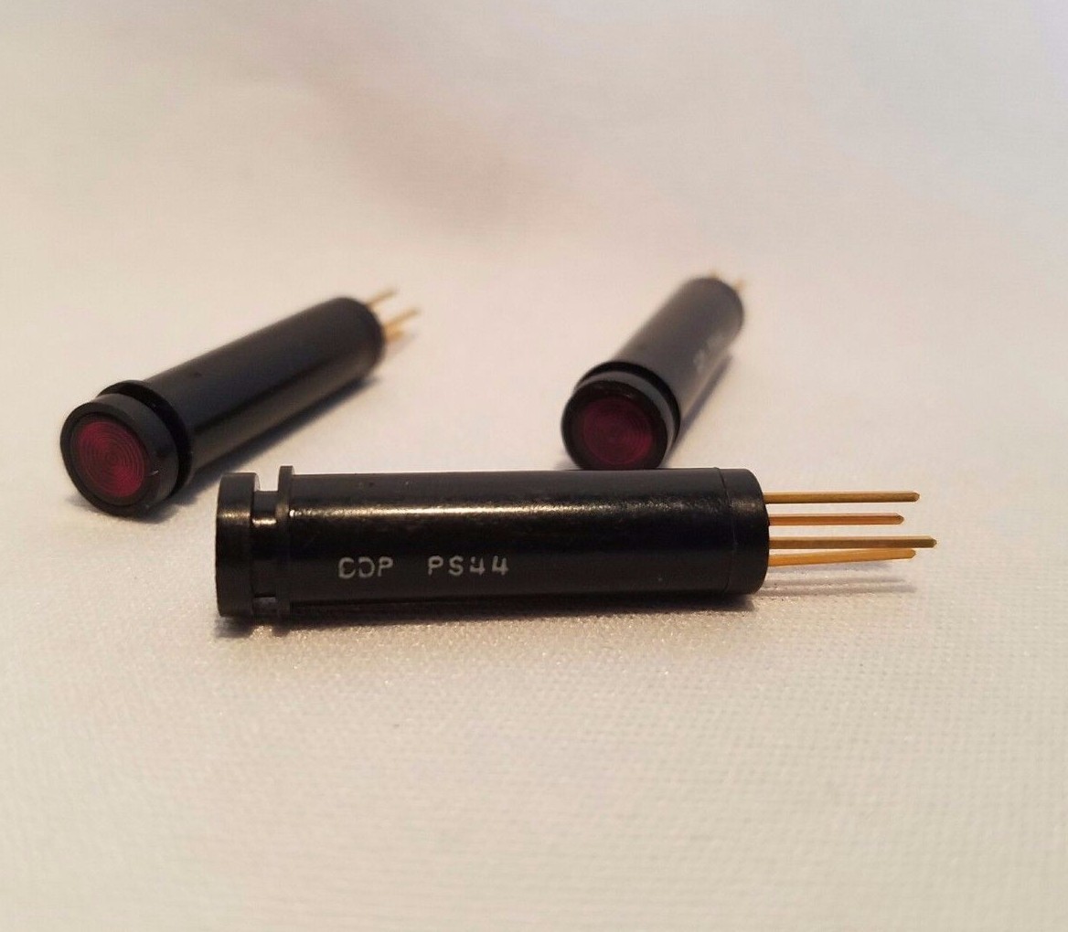 Lot of 3 DDP PS44 Panel Mount Pilot Indicator Lamps Light Bulbs Red LED ...