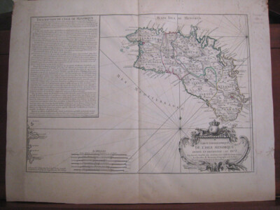 Menorca, Beaurain.mapa Original.paris 1740-60 | eBay Australia