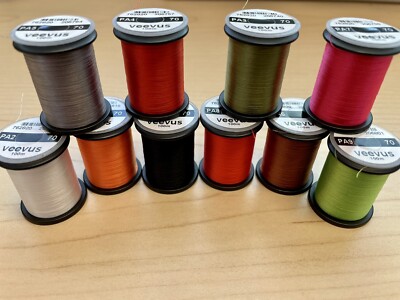 VEEVUS 70 DENIER POWER THREAD. U PICK COLOR. FLY TYING. bass, musky ...