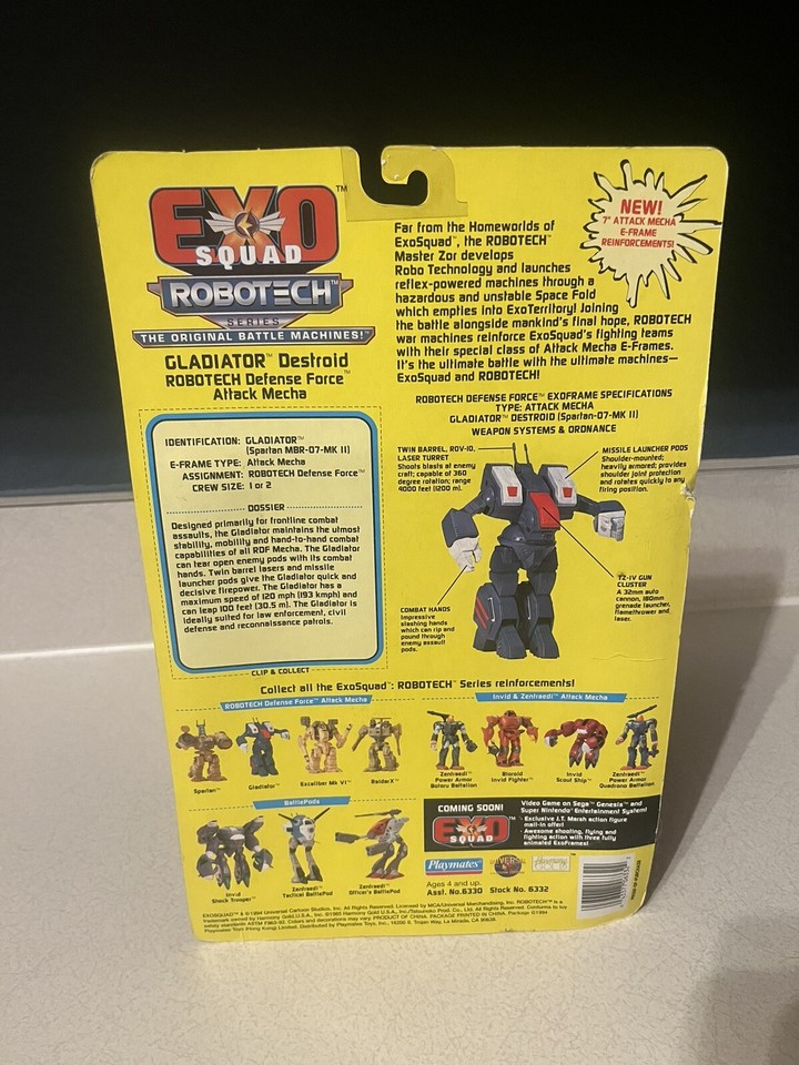 Exo Squad Robotech Series Gladiator Destroid 1994 Playmates New In ...