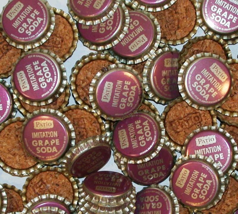 Soda pop bottle caps Lot of 12 PATIO GRAPE Pepsi Cola cork lined new ...