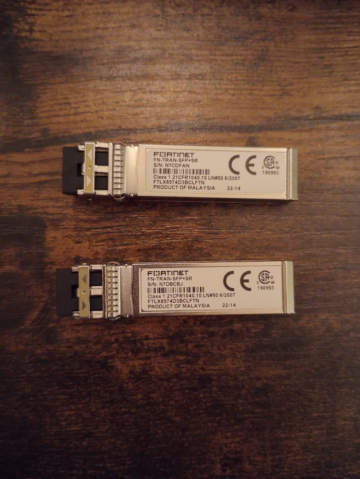 Set of 2 - Fortinet FN-TRAN-SFP+SR 10GE SFP-10G-SR 850nm 300m LC MMF | eBay