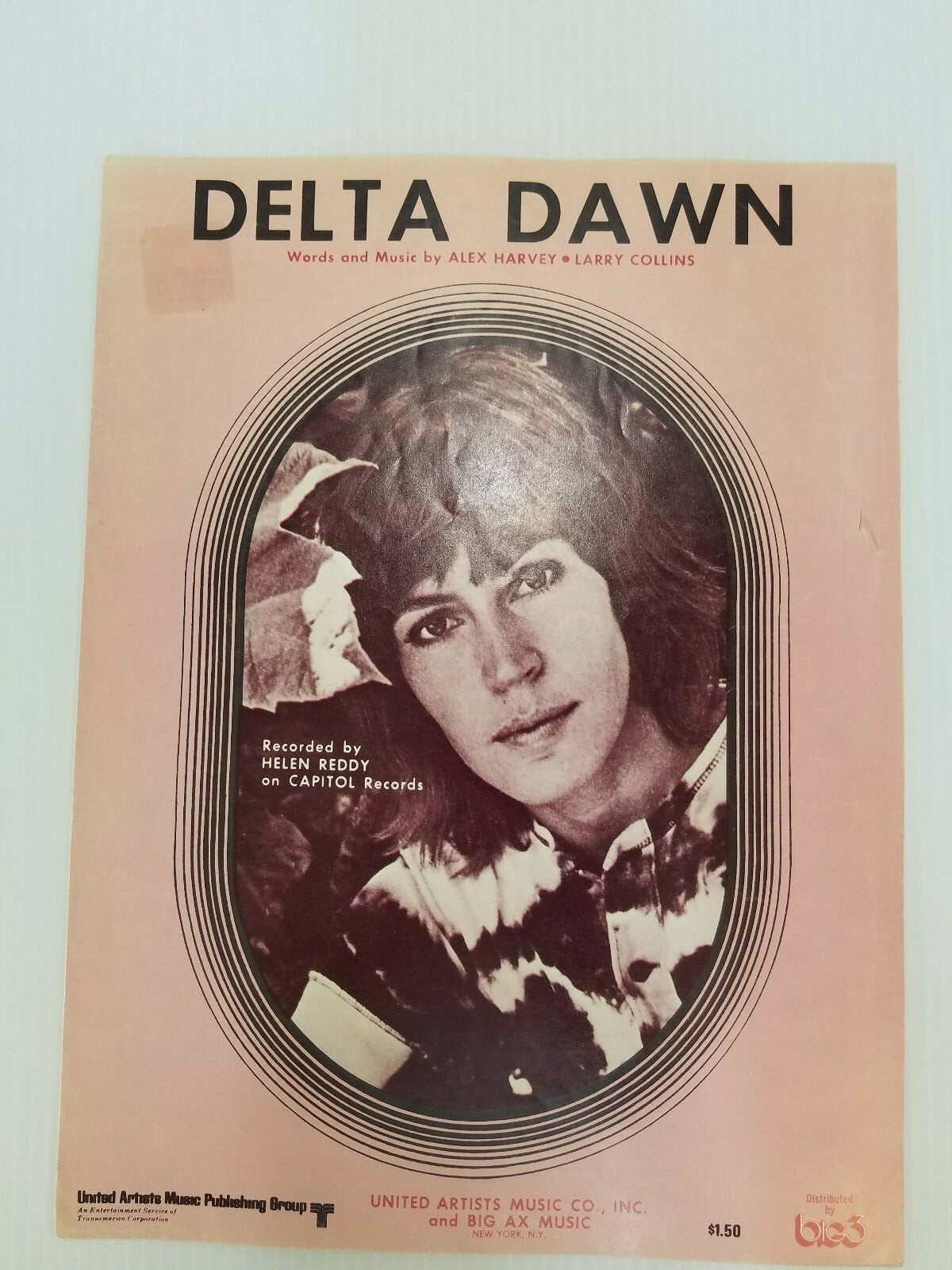 Delta Dawn Recorded by Helen Reddy Sheet Music 1972 Vintage NEW FREE ...