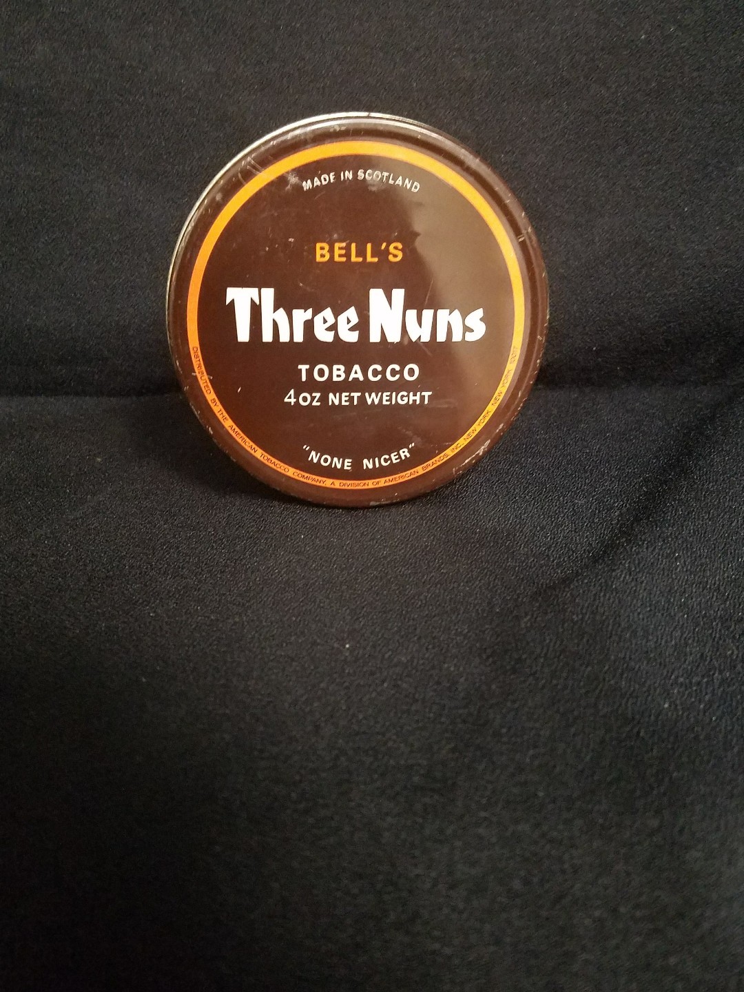 vintage Three Nuns tobacco tin, great graphics & colors, "none nicer ...