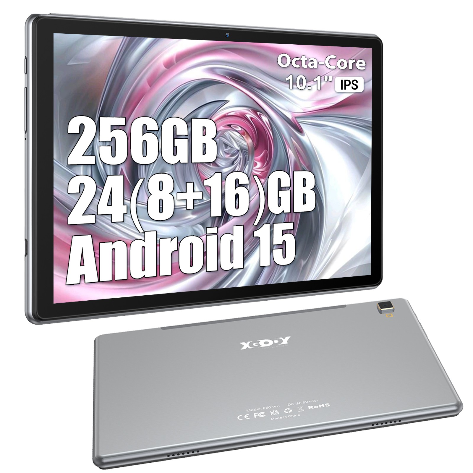 2025 New P60 Pro 2SIM Tablet Android 15 PC 24GB+256GB Tablets 10.1 Inch ...
