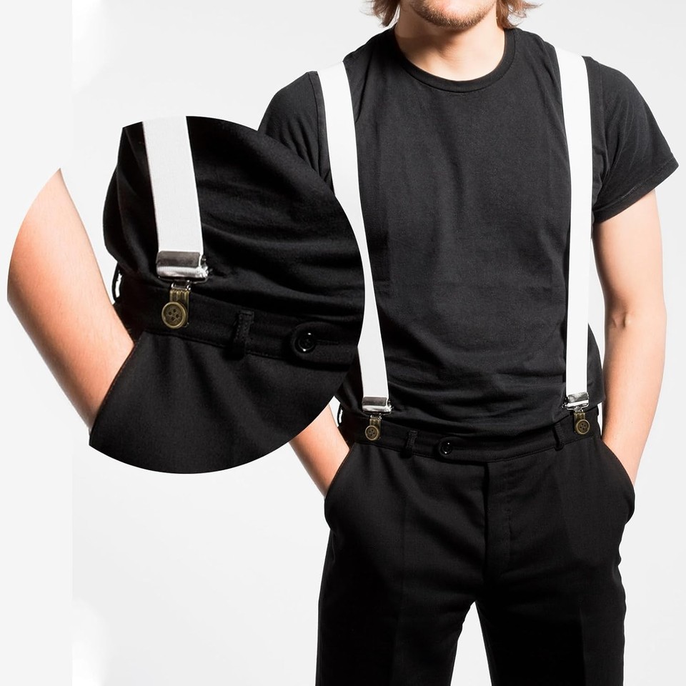 Zeyune 10 Pcs Metal Suspenders Buttons Movable No Sew Button End Brace ...