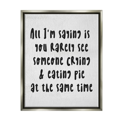 Framed Wall Art 'Crying & Eating Pie' Design by Lil' Rue, Floating ...